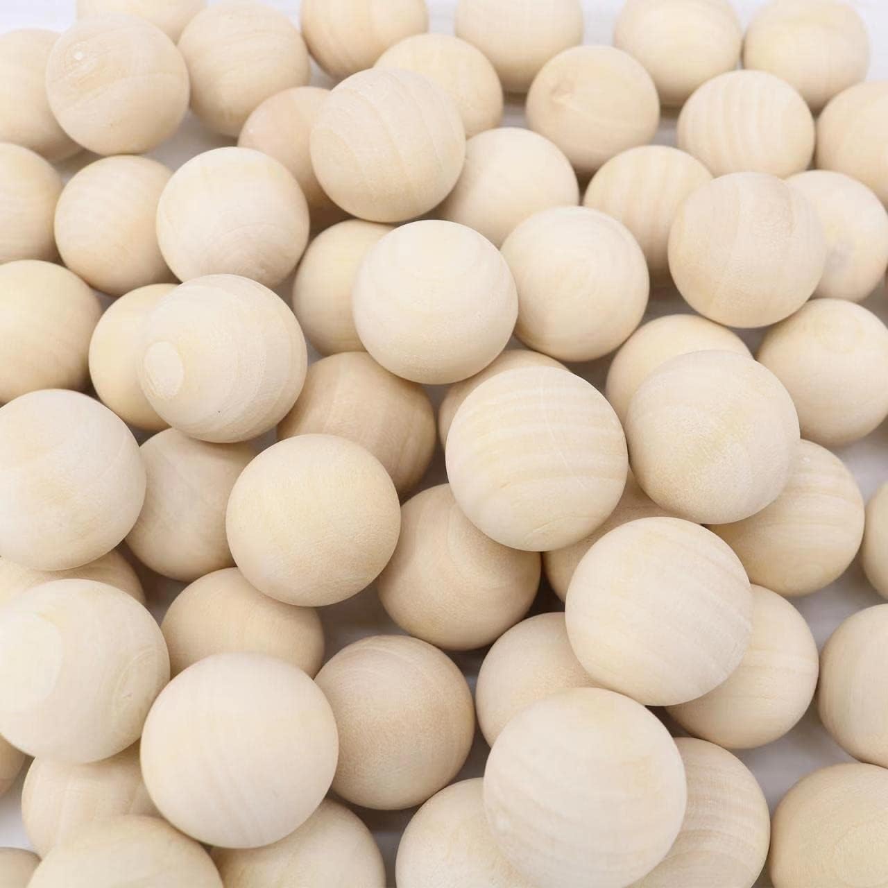 Amazon.com: 120 Pcs Unfinished Natural Solid Round Wood Spacer Beads ...