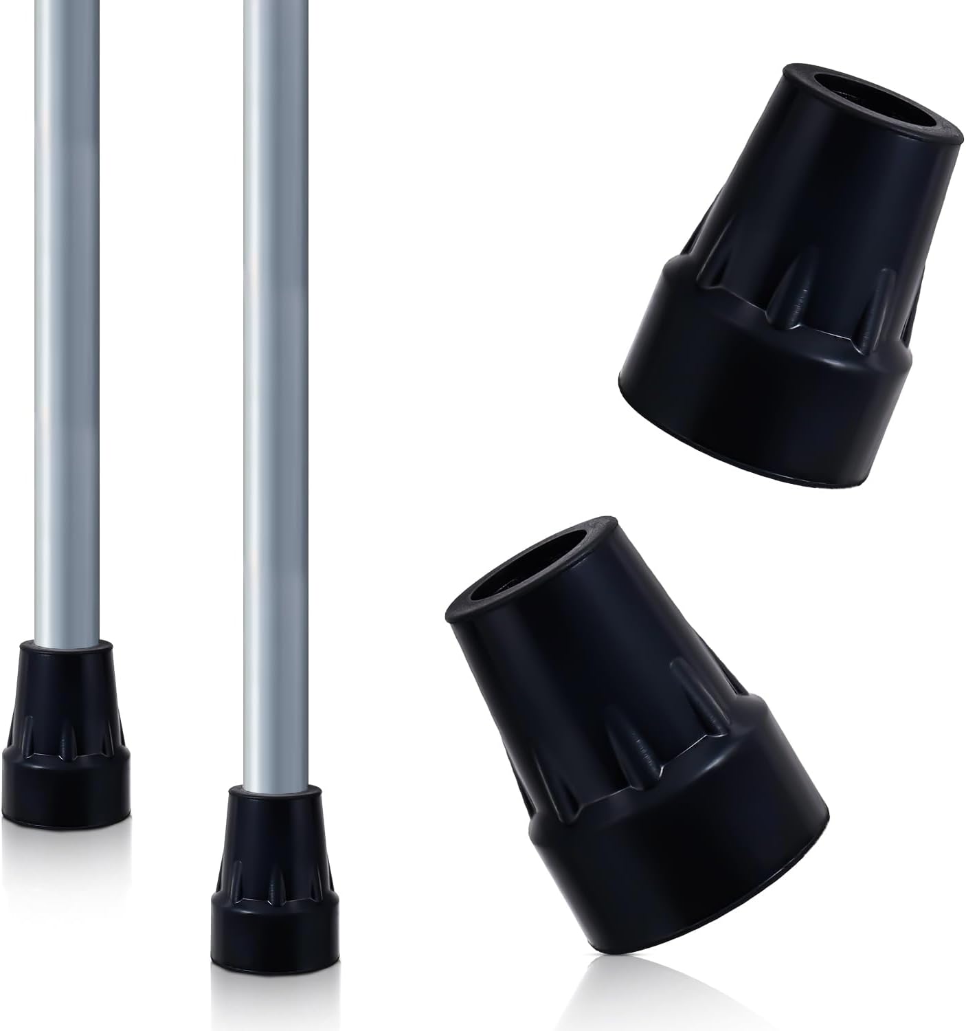 Amazon.com: Premium 3/4 Inch Heavy Duty Cane Tips - Durable Black ...