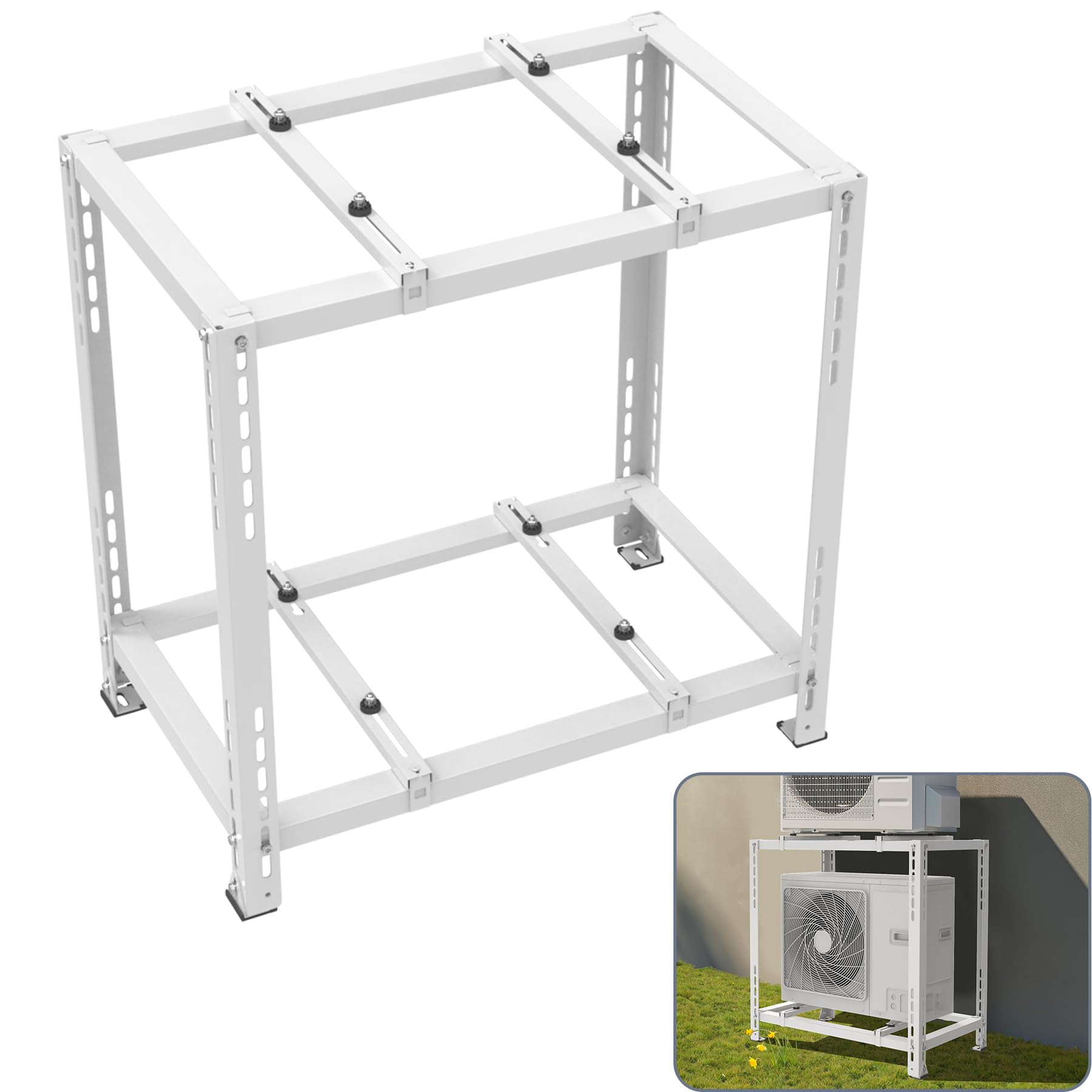 Flamorrow Double Levels Mini Split Ground Stand, Heavy Duty Ground ...