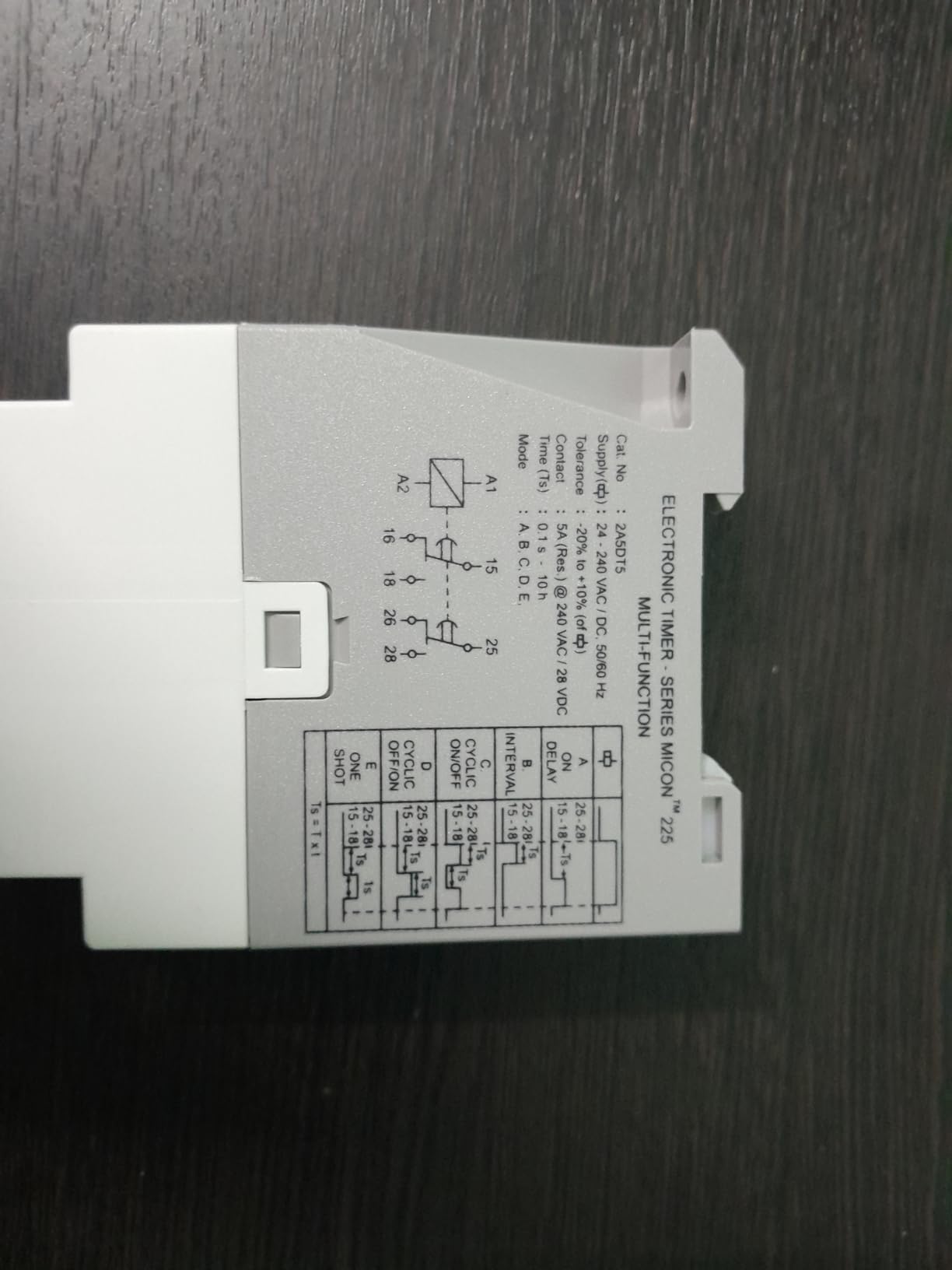 GIC Make Micon 225 Multi Function Timer 24-240VAC/DC,0.1-10hr,2C/O (Cat ...