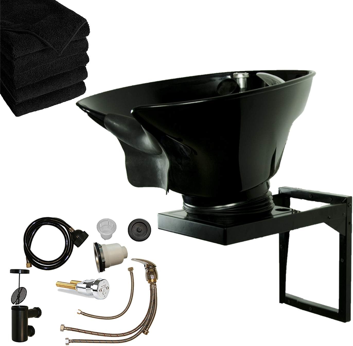 Amazon.com: Shampoo Bowl Wall Mount ABS Plastic All Fixtures Included ...