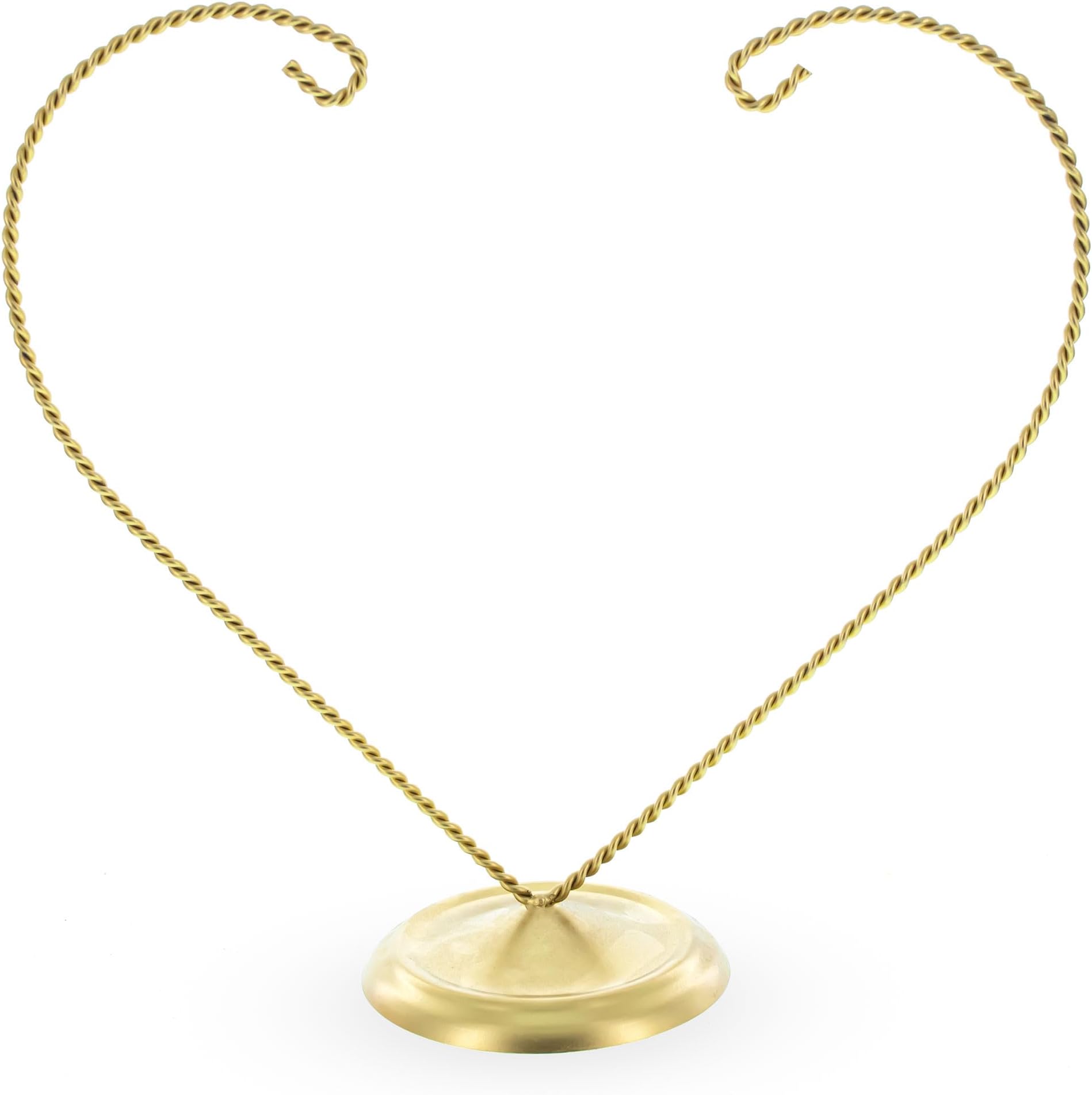 Amazon.com: Distand Double Heart Gold Metal Solid Round Base Ornament ...