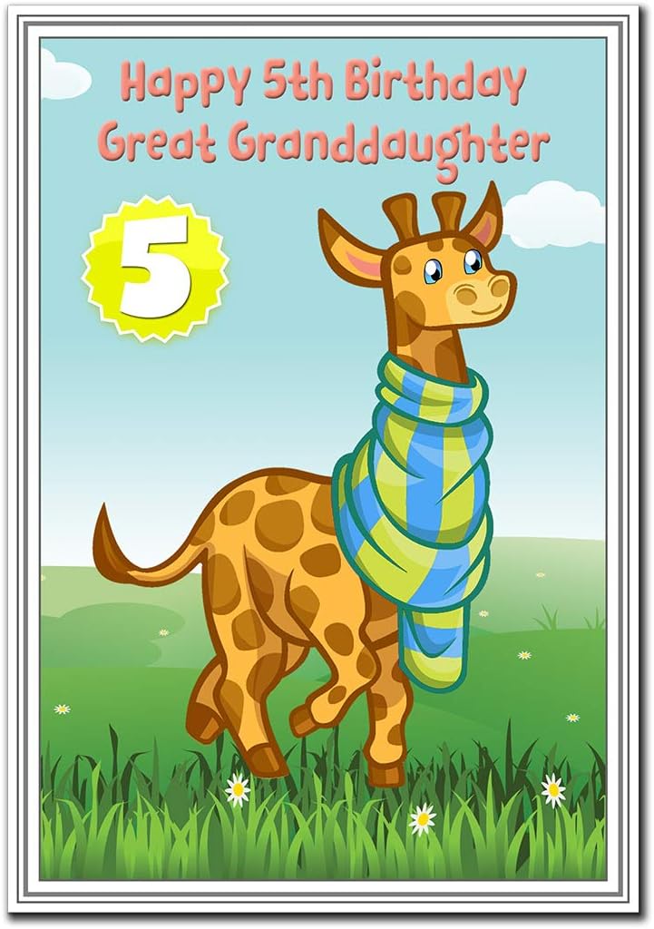 5th Birthday Cards for Girls - 5 Year Old Girl - Age Five Card (Great ...