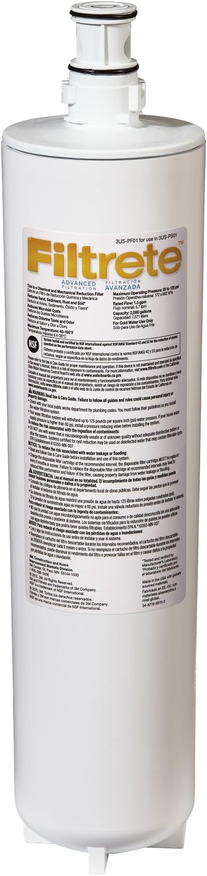 Filtrete Advanced Under Sink Quick Change Water Filtration Filter 3US ...