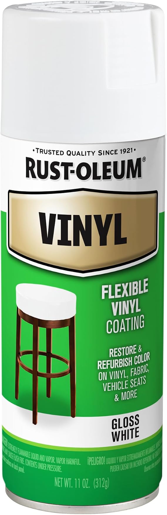 Rust-Oleum 1911830 Specialty Vinyl Spray Paint, 12 oz, White - Spray ...
