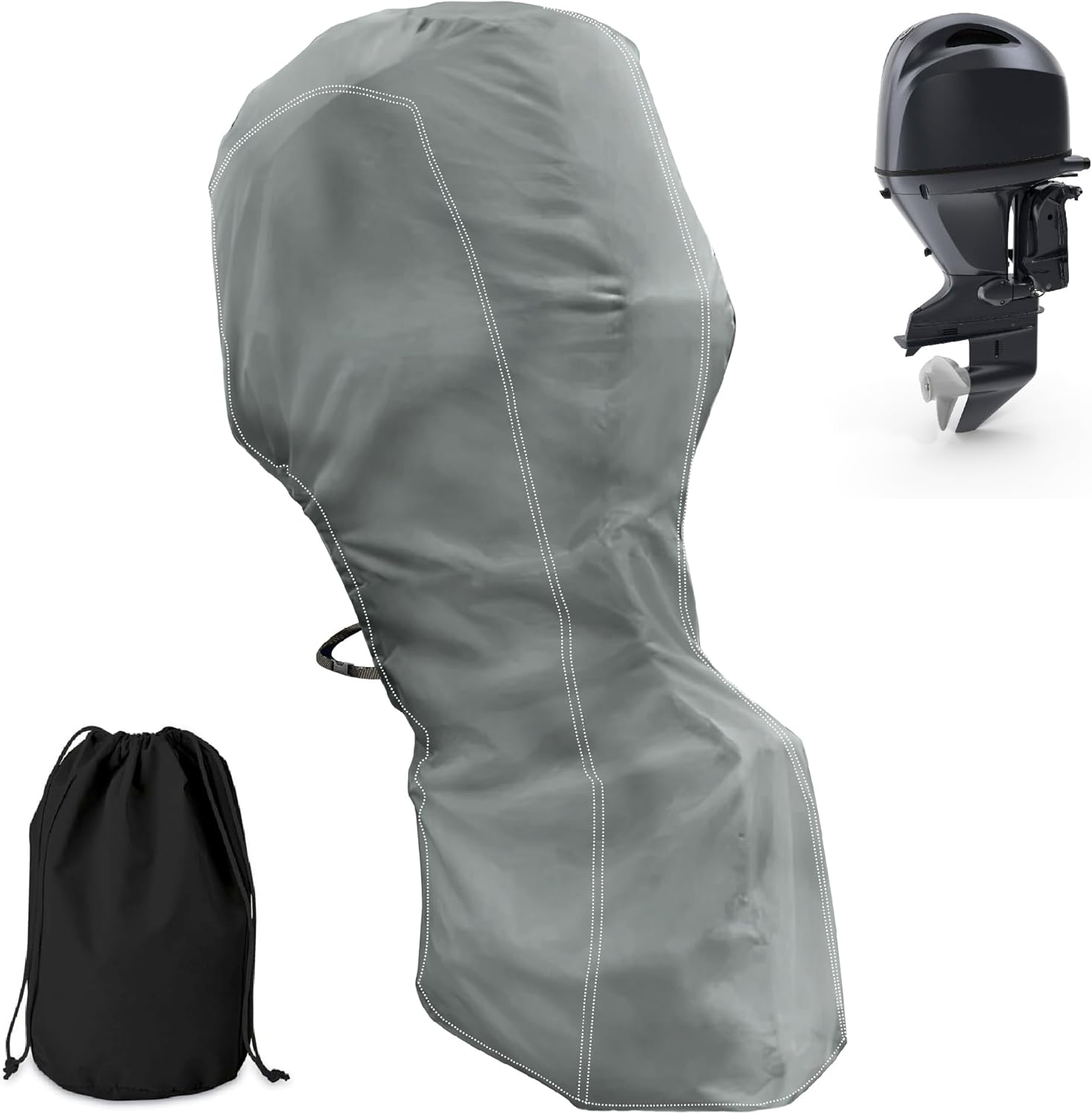 KNOX Outboard Motor Cover, 600D Heavy Duty Waterproof Engine Cover ...