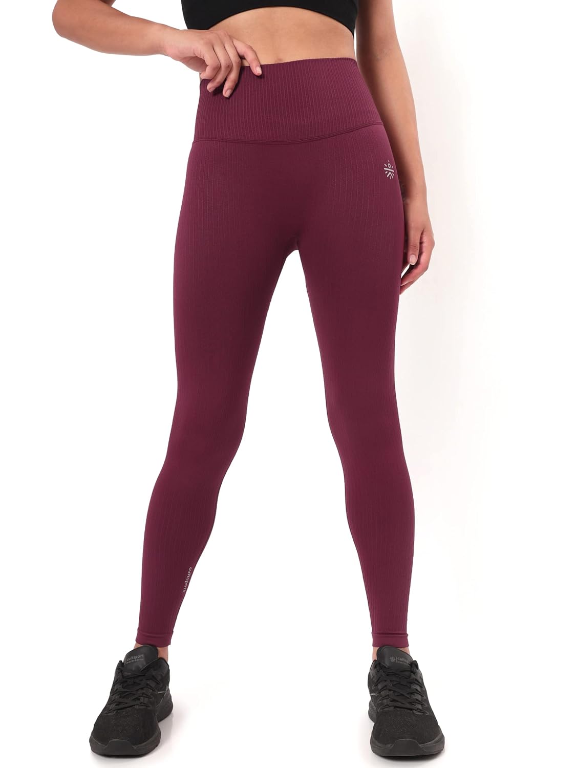 Buy CULTSPORT Solid Ribbed Tights | High Waist | Anti-Chafing | No ...