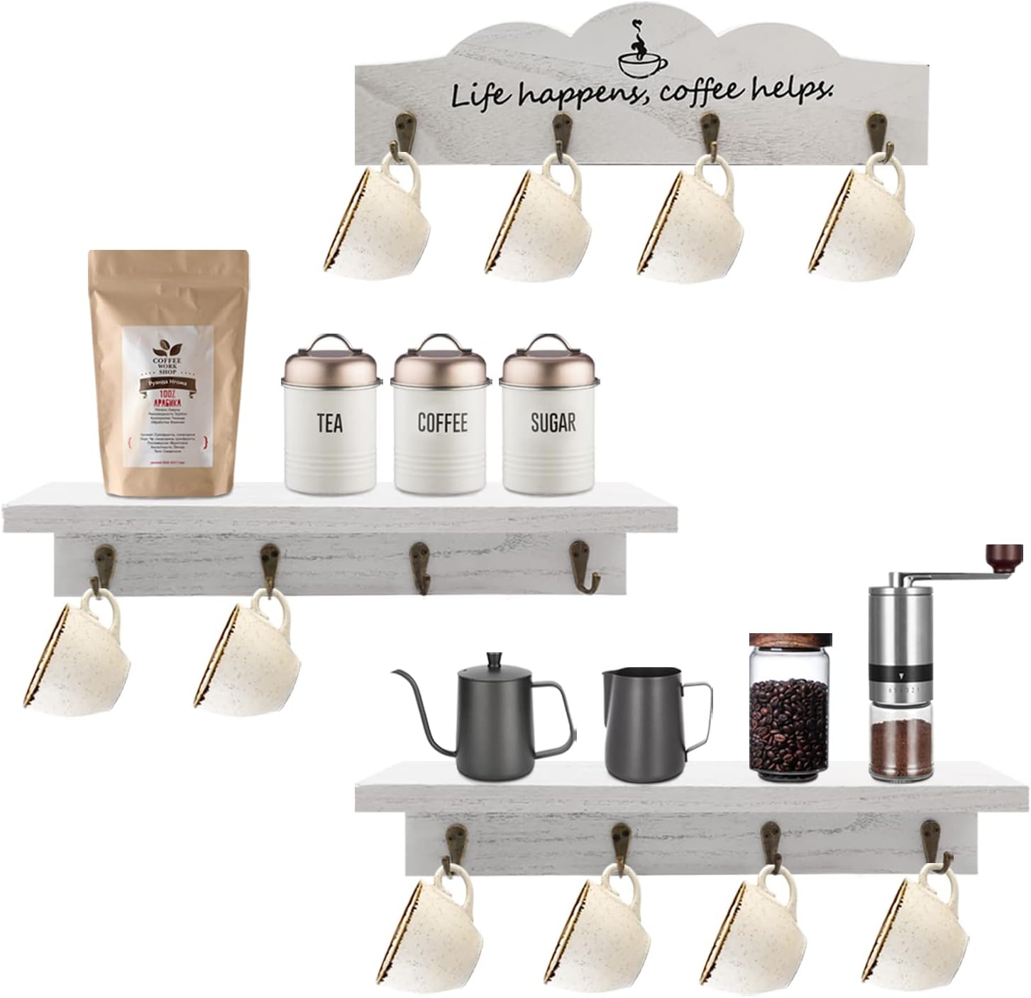 Amazon.com - Barnyard Designs ‘Ok, But First Coffee’ Hanging Coffee Mug ...