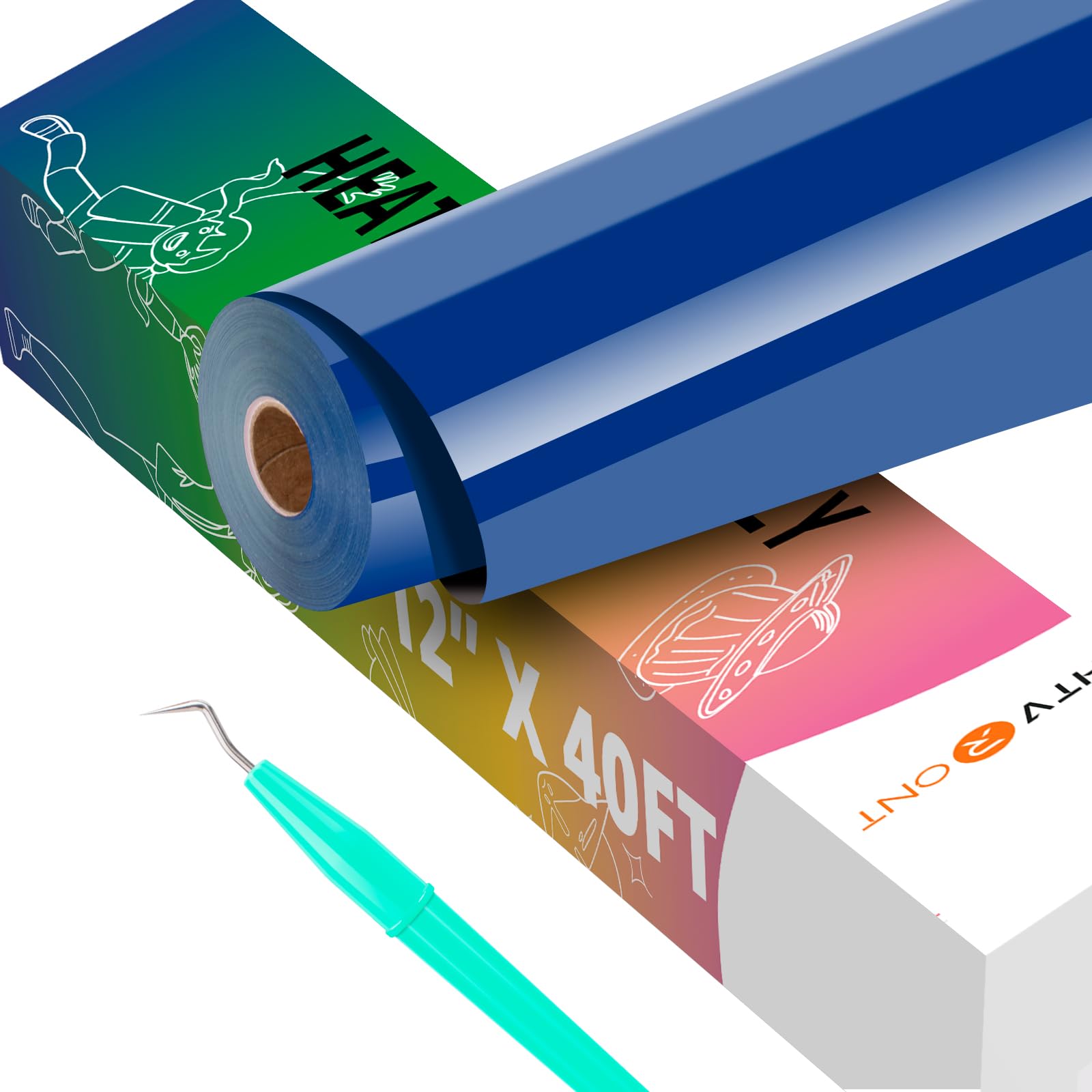 Amazon.com: HTVRONT Royal Blue HTV Heat Transfer Vinyl - 12" X 40FT ...