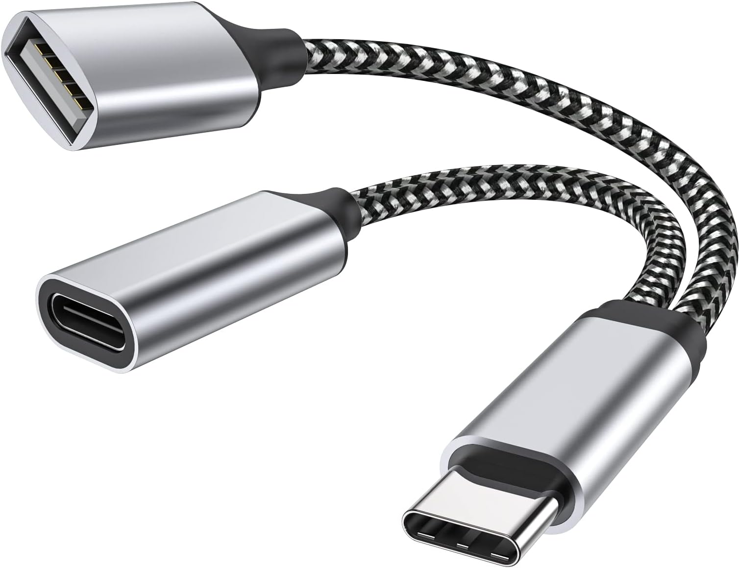 CERRXIAN USB C(Type C) Y Splitter Cable, USB 2.0 A Male to USB C Type C ...