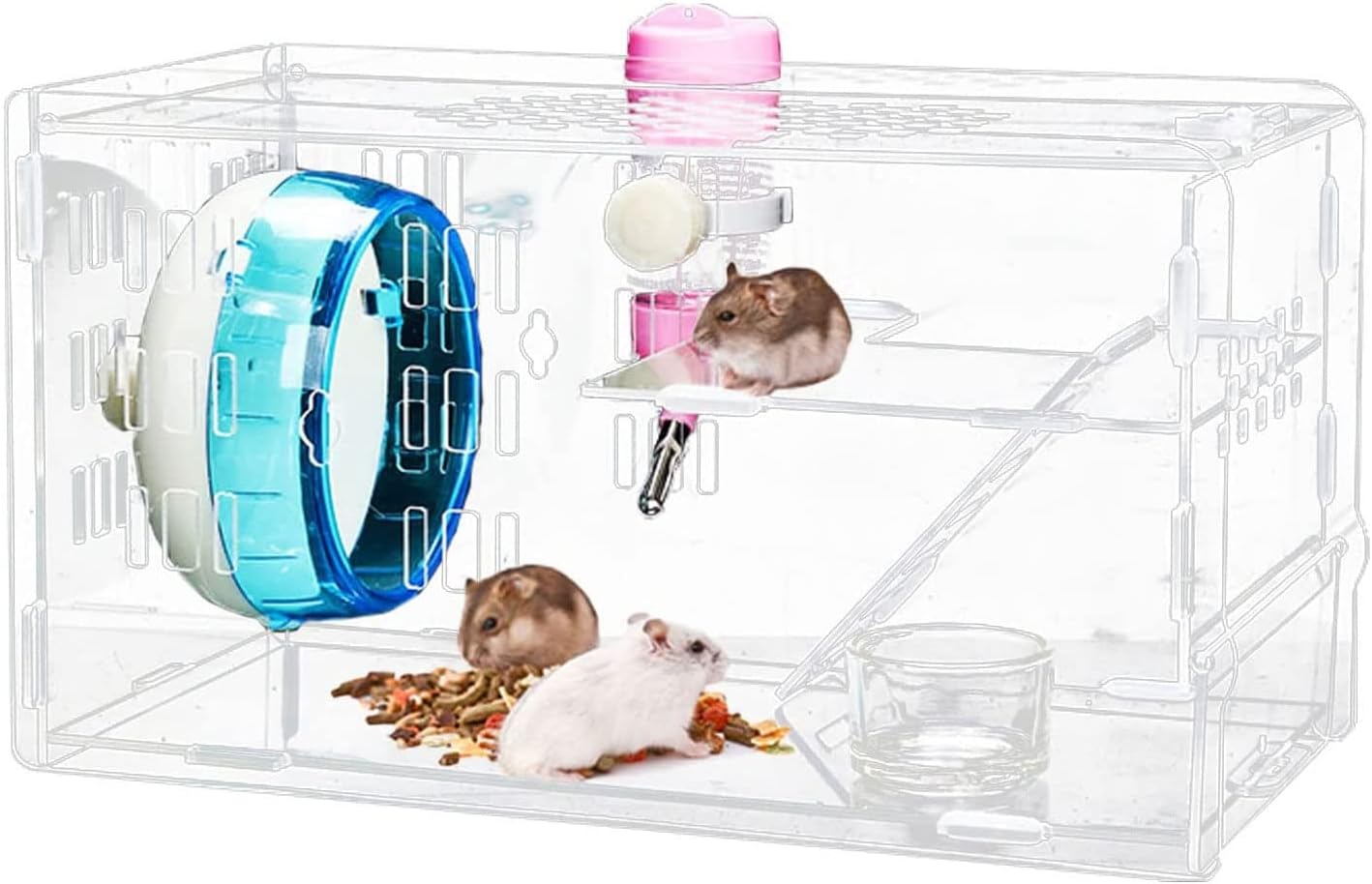 kathson Dwarf Hamster Cage Transparent Hamsters Cages and Habitats ...