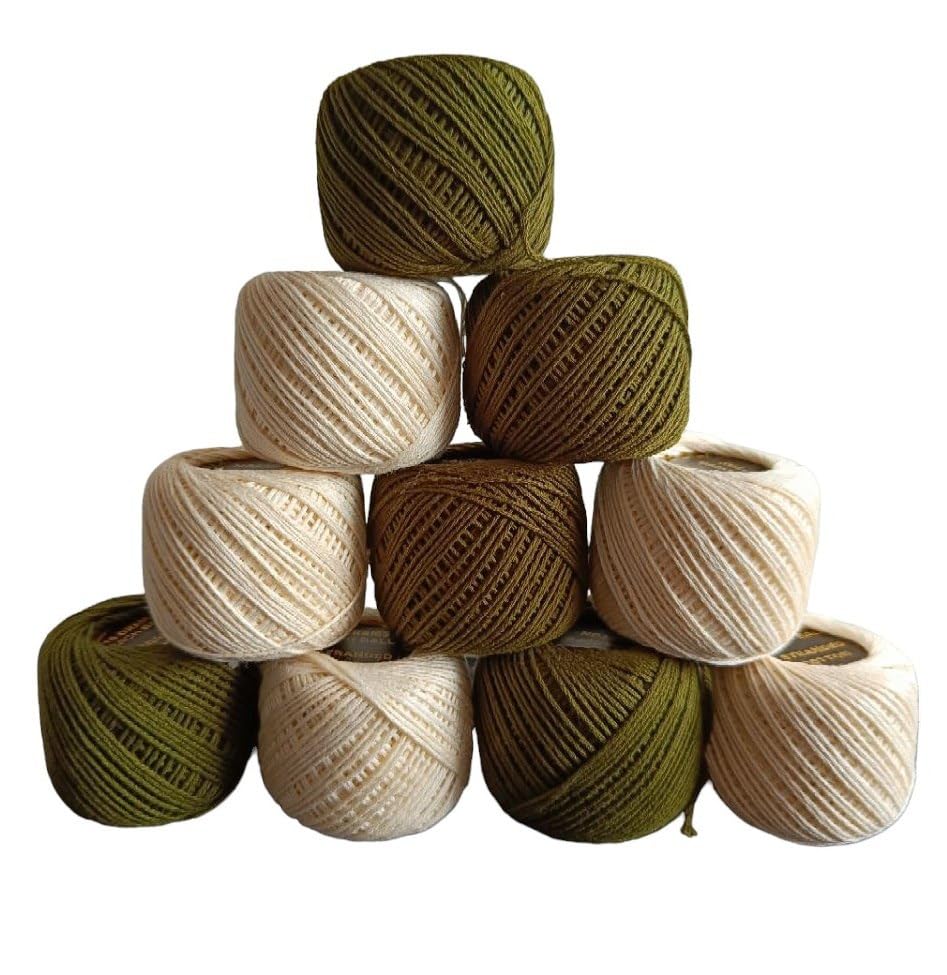 ELEXIQ Crochet Cotton Thread Yarn for Knitting and Craft Making Combo ...
