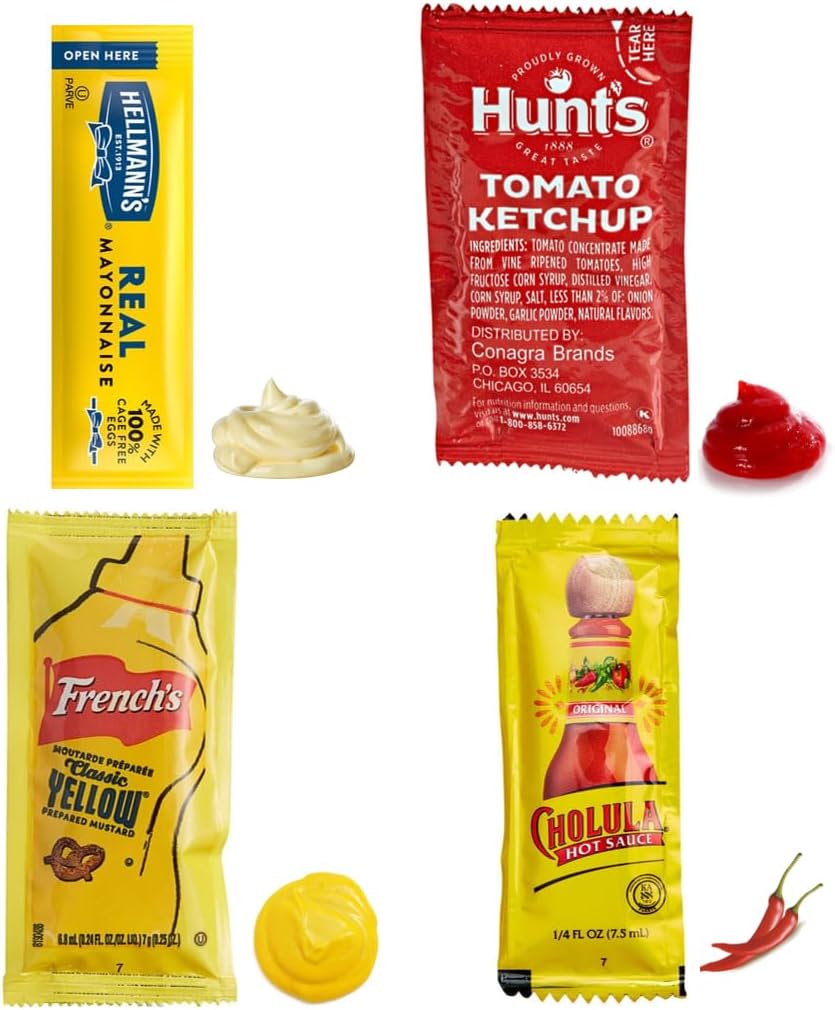 Amazon.com : Generic Condiment Packets Variety Pack - 25 of Each ...