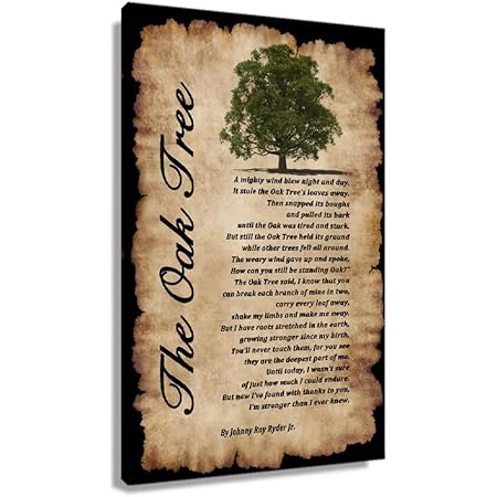 Amazon.com: The Oak Tree Poem Wall Art, The Oak Tree Poem Canvas Print ...