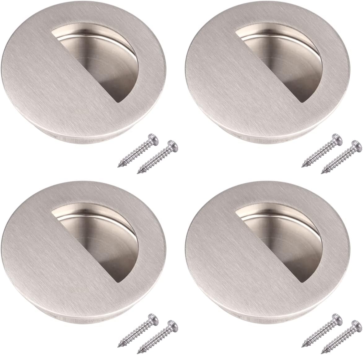 Geesatis 2 Pcs Round Flush Finger Pulls Recessed Cabinet Pull Handles ...