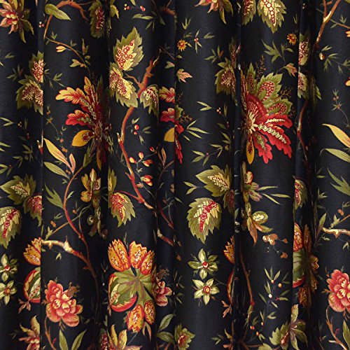 Waverly Felicite Floral Pattern with Grimp Trim Window Valance Curtains ...