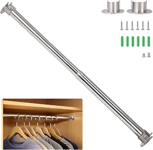 Wardlock 50-80 cm Extendable Stainless Steel Wardrobe Rail, Adjustable ...