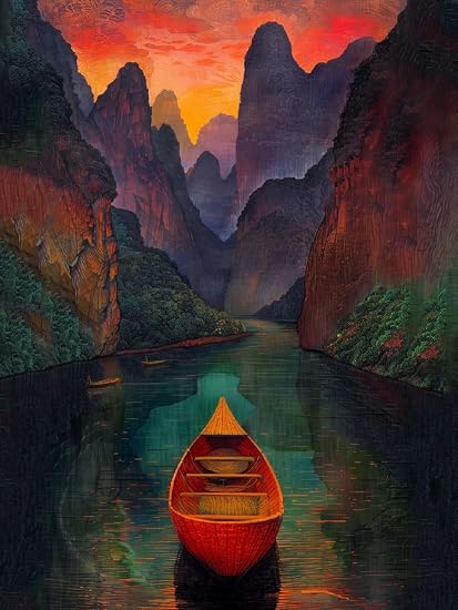 Amazon.com: FQOVKYN Boat Paint by Numbers Kit for Adults, Landscape ...