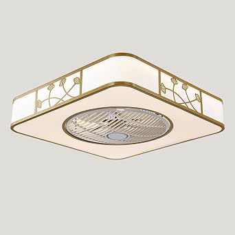 Amazon.com: Square Caged Low Profile Ceiling Fans with Light,Flush ...