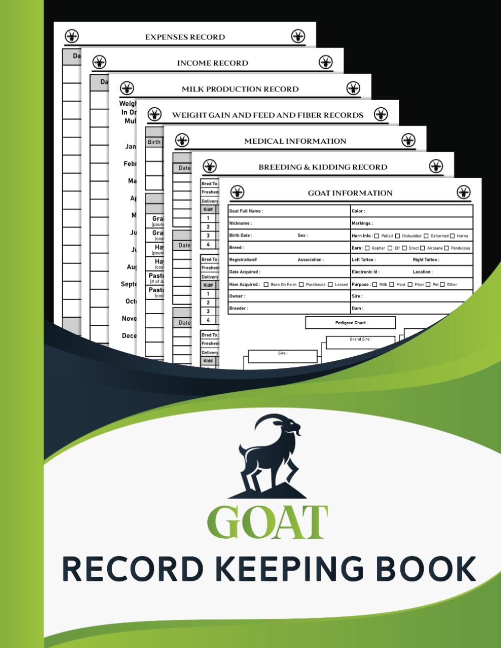 Goat Record Keeping Book: Goat Log Book For Goat Owners To Keep Track ...