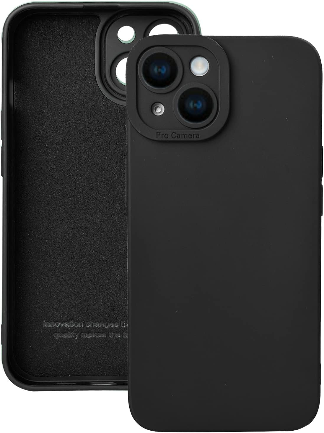 Amazon.com: LOOKSEVEN iPhone 13 Case, Black Silicone TPU Rubber Back ...