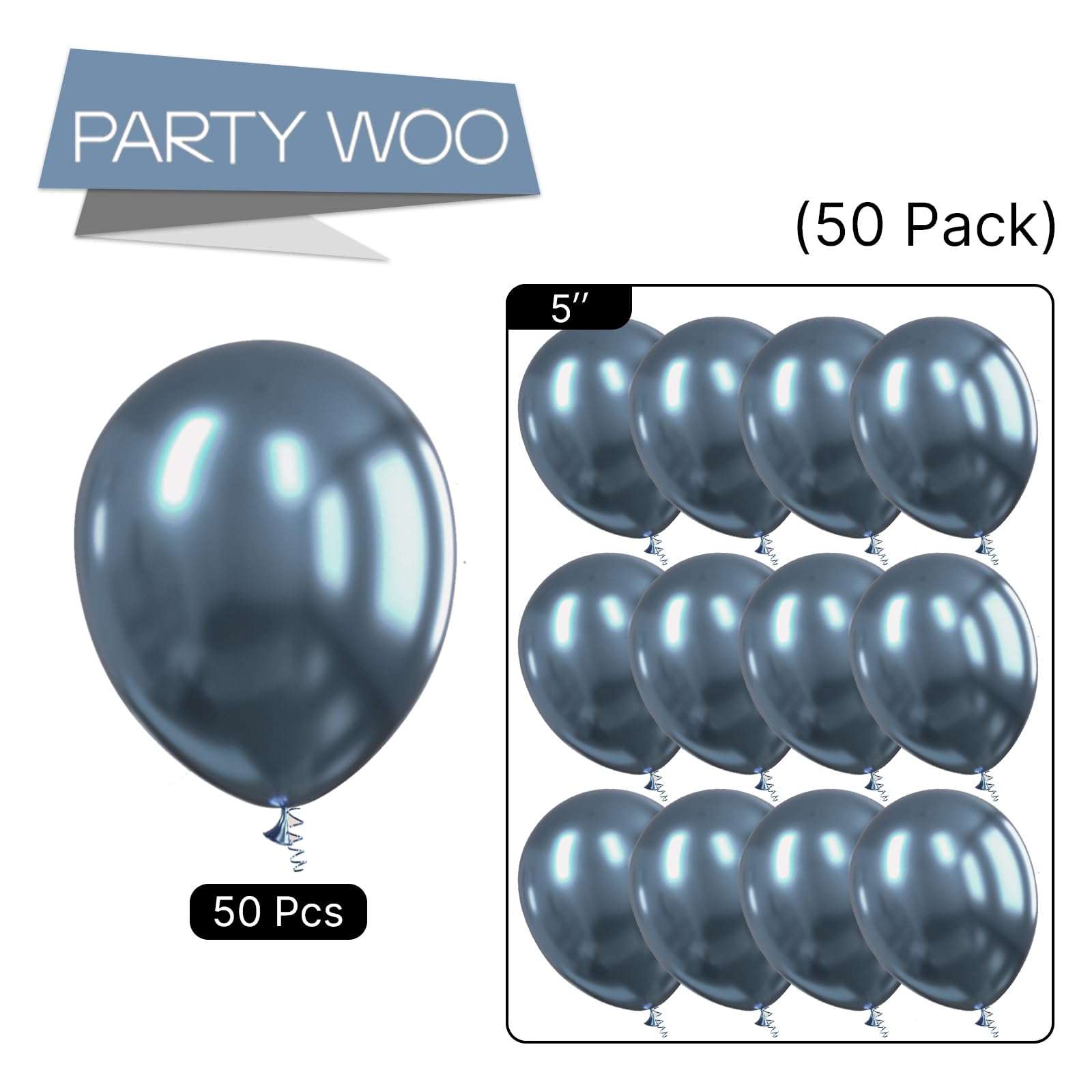 Snapklik.com : Metallic Midnight Blue Balloons, 50 Pcs 5 Inch Metallic ...
