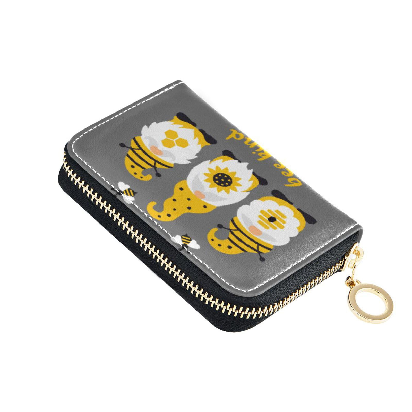 Amazon.com: Sletend Gnome Bees RFID Credit Card Holder Leather With ...