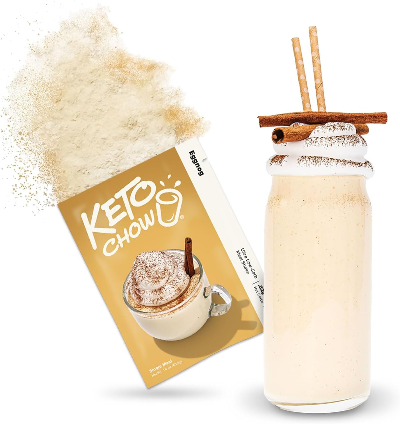 Amazon.com: Keto Chow Holiday Eggnog | Keto Meal Replacement Shake ...