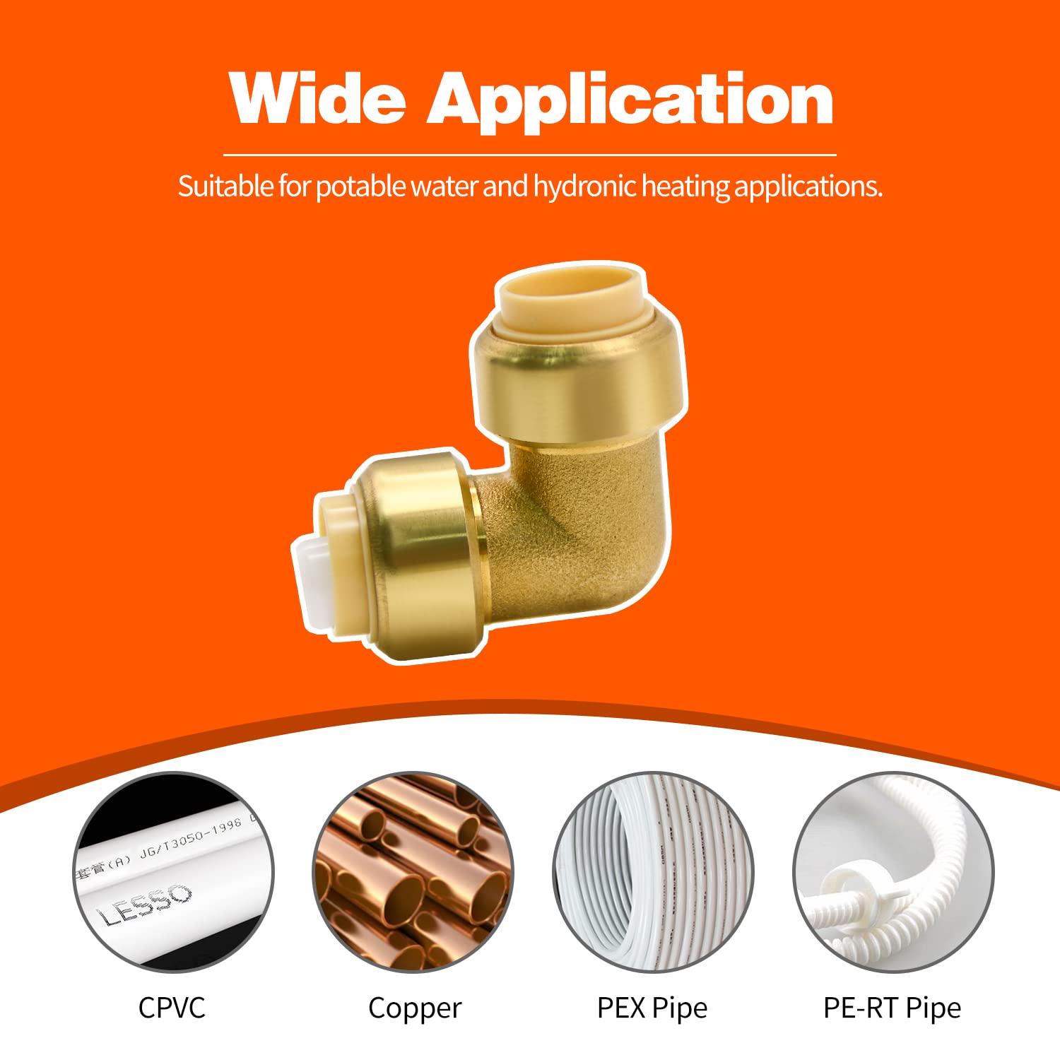 Snapklik.com : 2 Pack Push-to-Connect Plumbing Fittings, 1/2" Pushfit ...