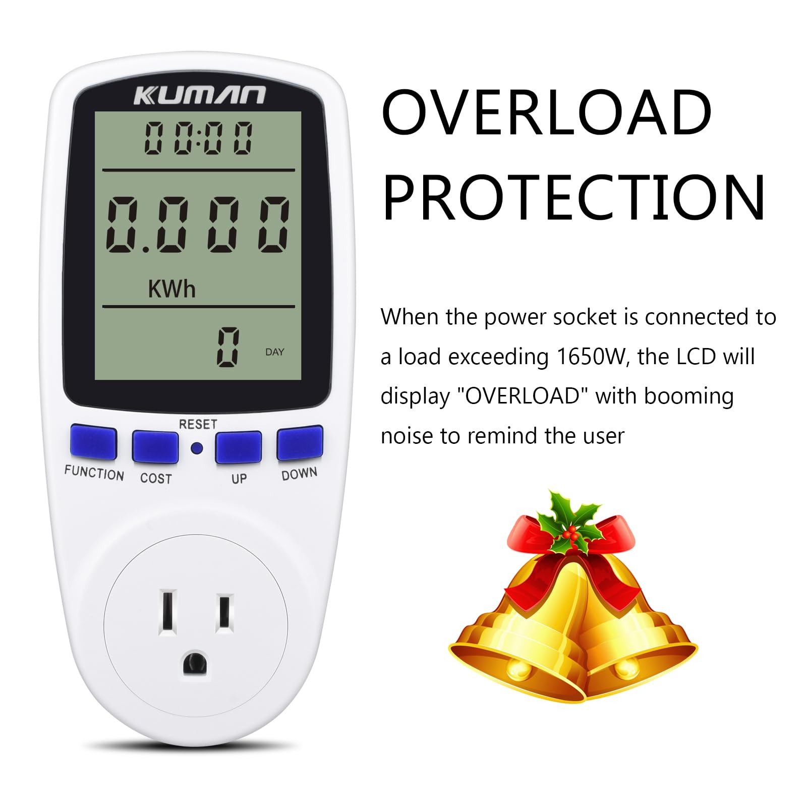 Snapklik.com : Kuman KW47-US Electricity Usage Monitor Plug Power Watt ...