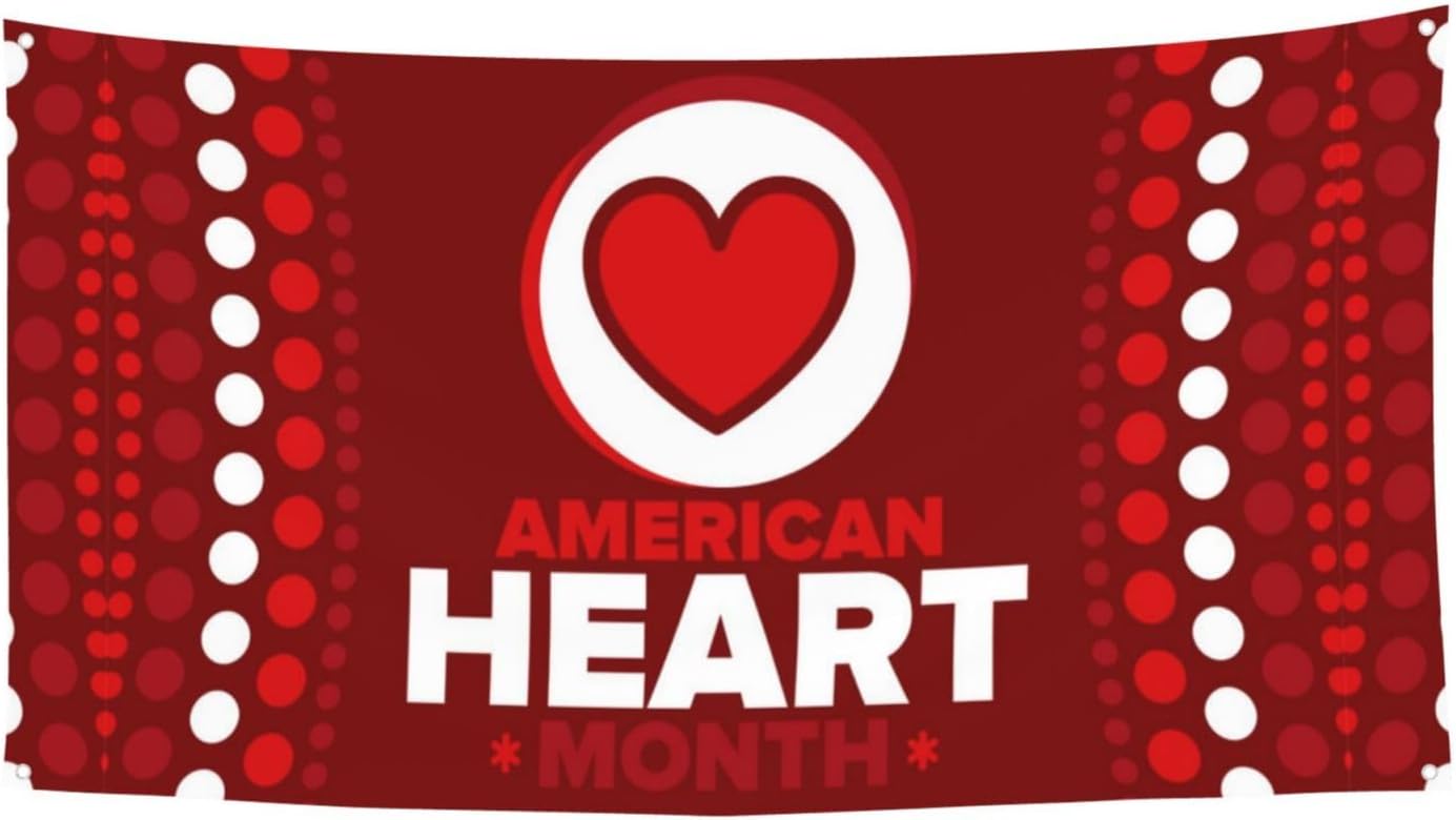 Amazon.com: February is Heart Month Banner 35x70in Decorations Porch ...