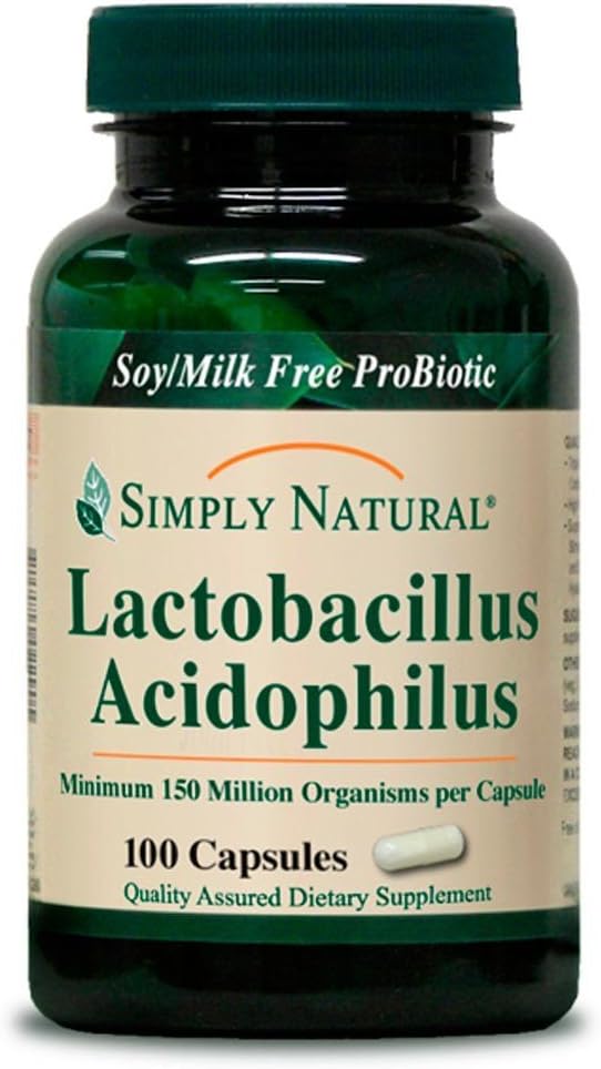 Amazon.com: Simply Natural Lactobacillus Acidophilus, 100 Capsules ...