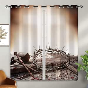 Amazon.com: Christ Blackout Curtains for Girls Boy Home Decor, Easter ...