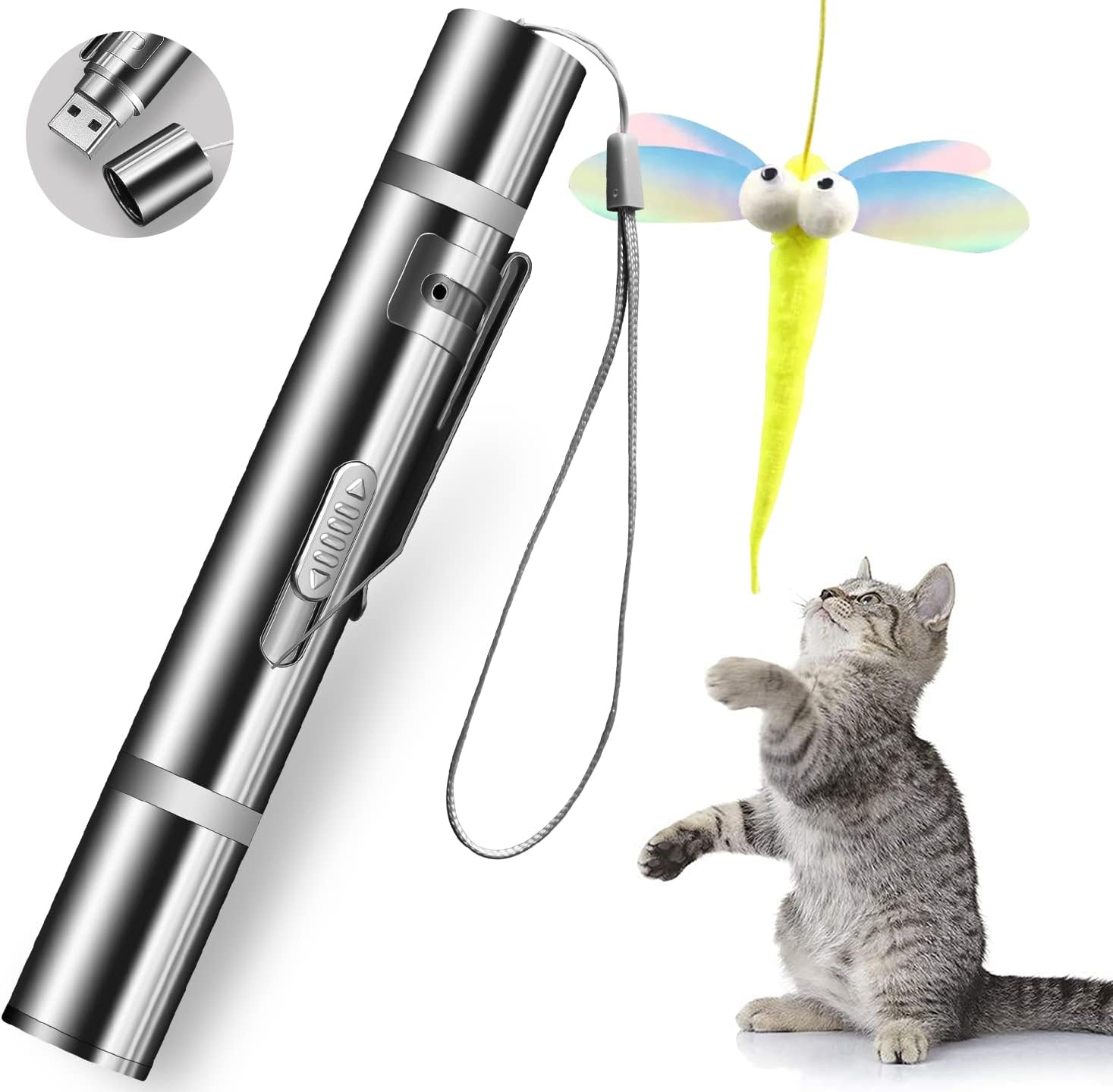 Amazon.com : evedon Interactive Cat Toy, USB Rechargeable Cat Toys for ...