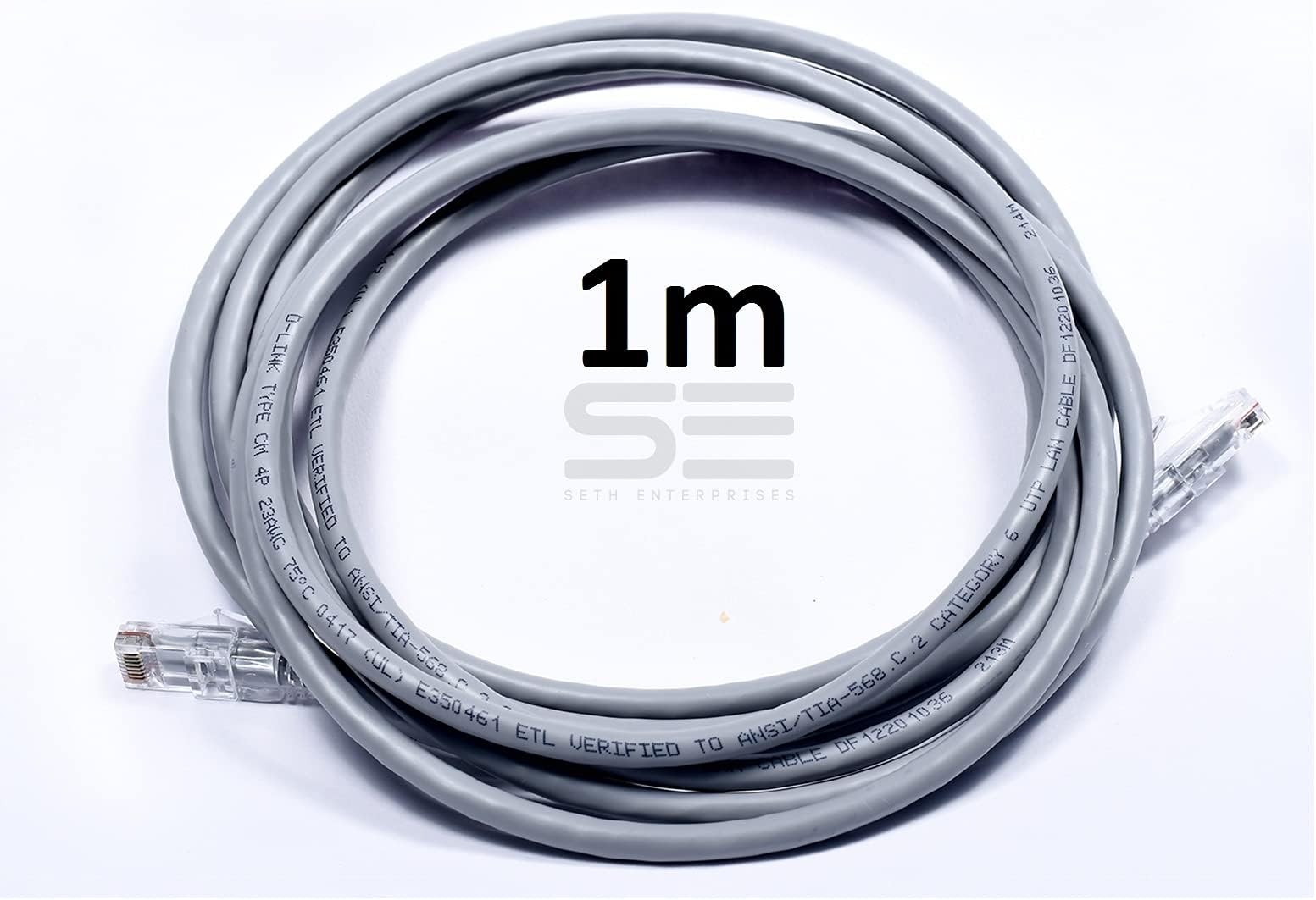 D-Link Cat-6 RJ45 Patch Cord Eathernet LAN Cable (Grey, 1 Meter - 3.28 ...