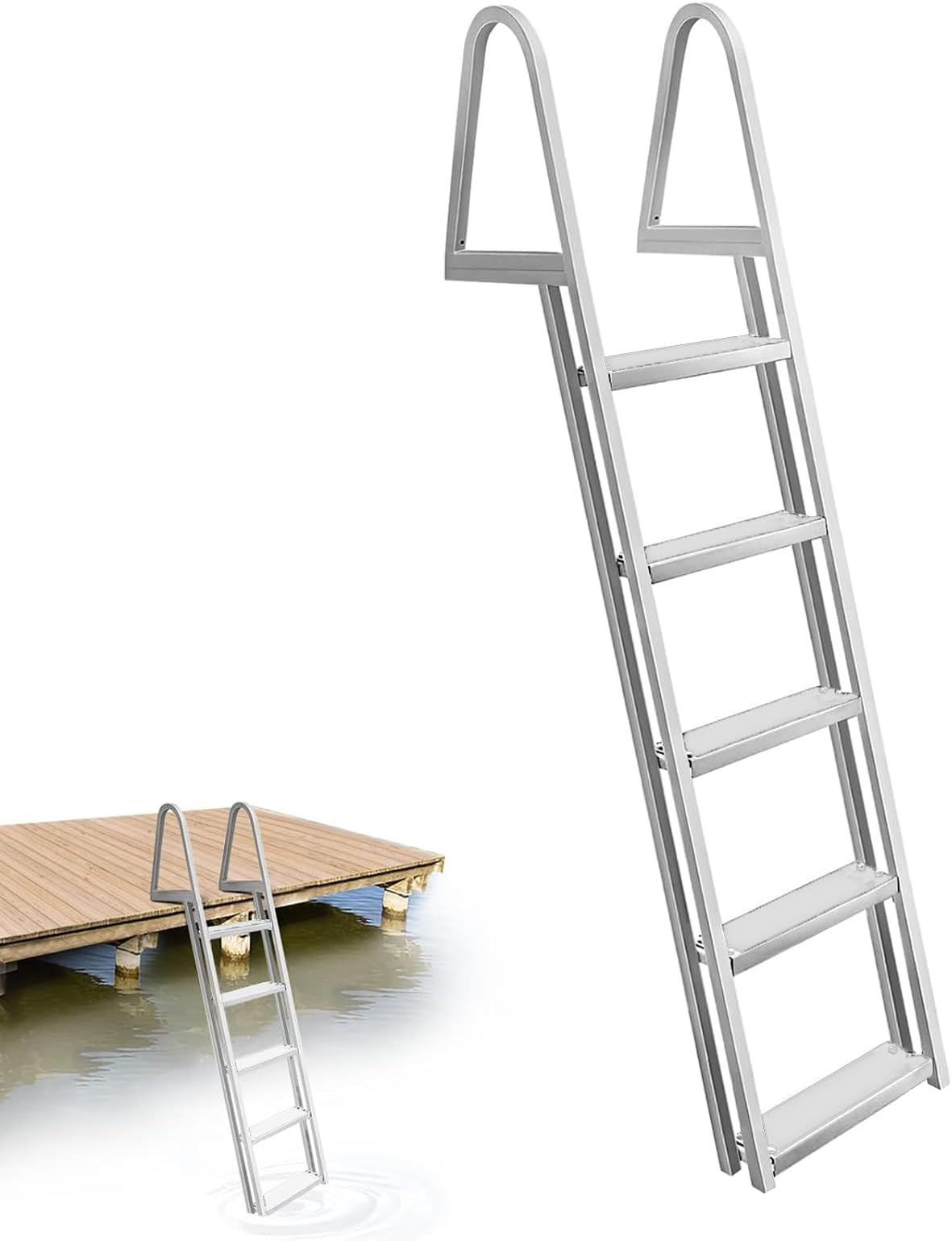 Amazon.com: VEVOR Dock Ladder, Removable 5 Steps, 500 lbs Load Capacity ...
