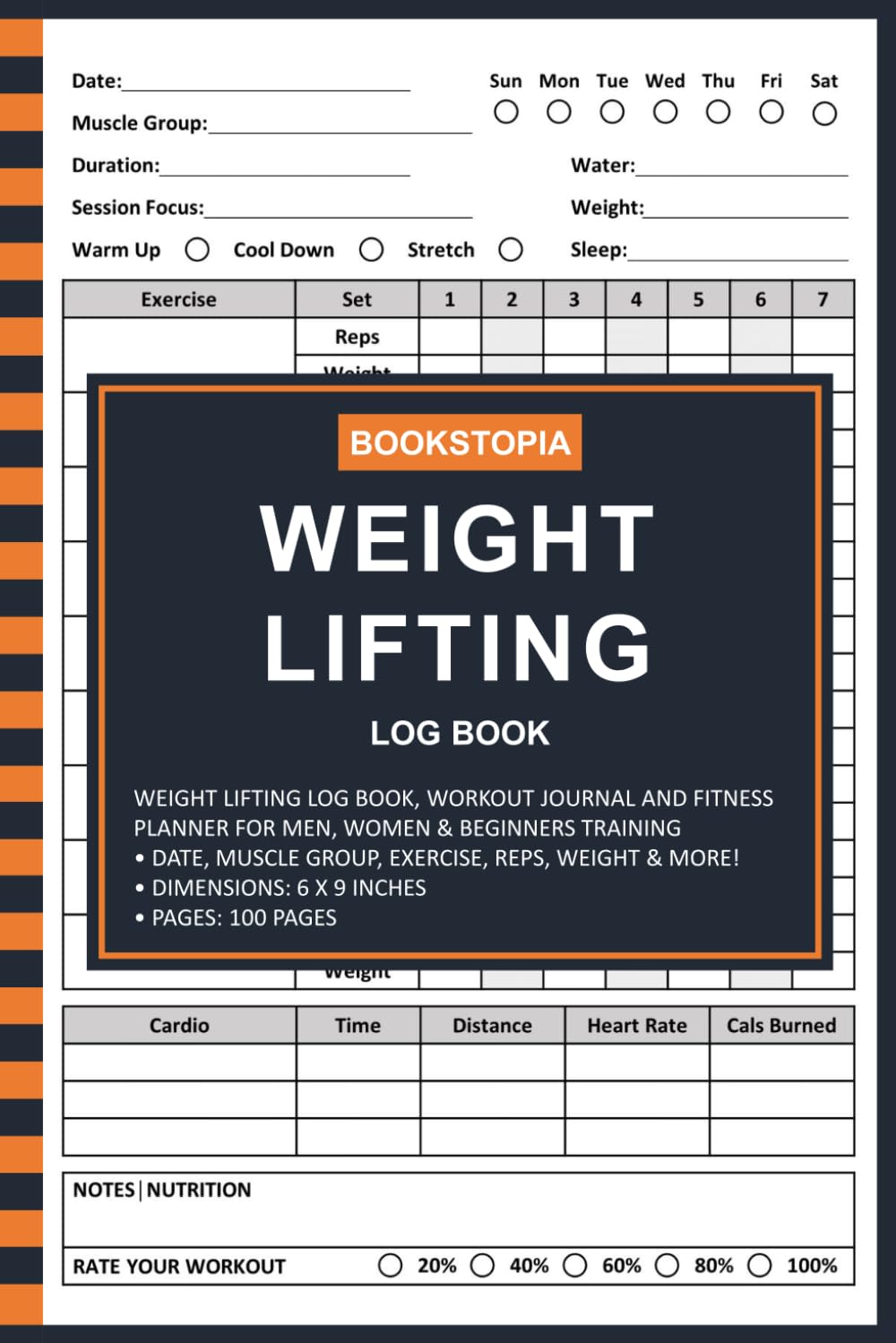 Weight Lifting Log Book: Workout Journal and Fitness Planner for Men ...