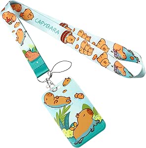 Amazon.com : XIANGMUN Lanyards with Keychain Neck Strap Capybaras Badge ...