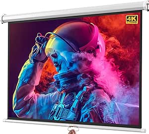 Amazon.co.jp: 100" Projector Screen 16:9 Telescopic Roll Spring Screen ...