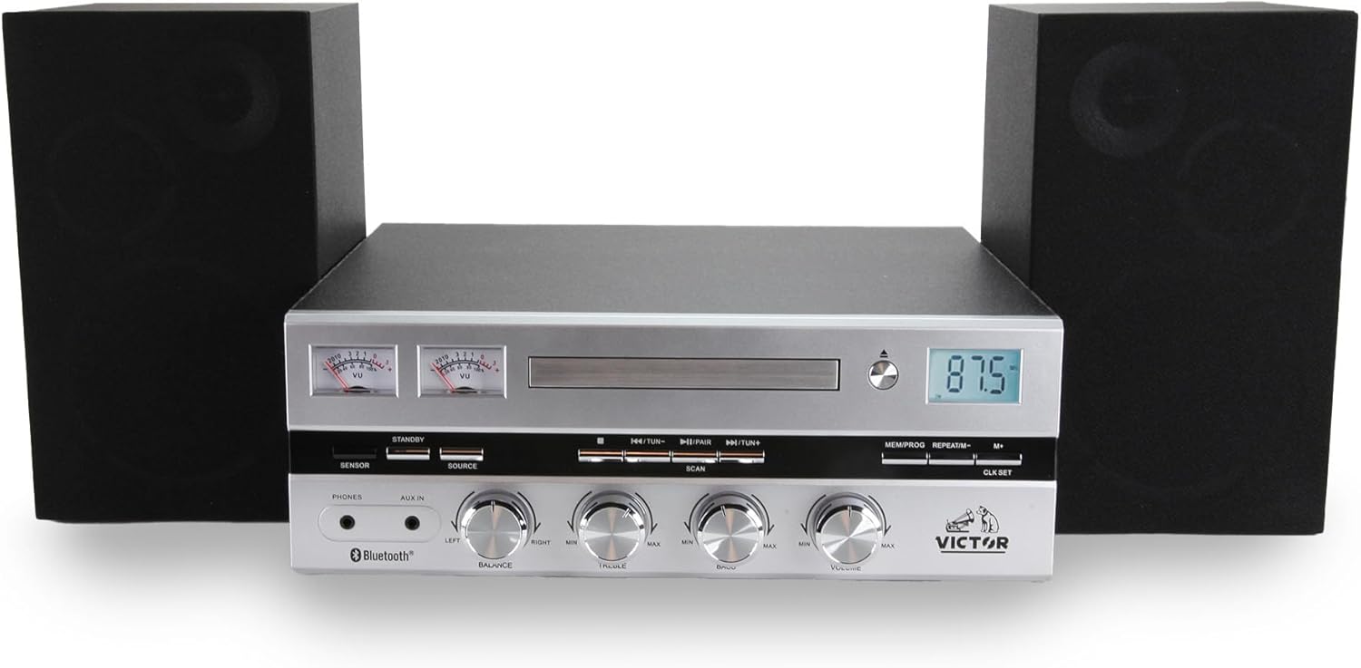 Amazon.com: Victor VDTS-4450 Milwaukee 50 Watt Desktop CD Stereo System ...