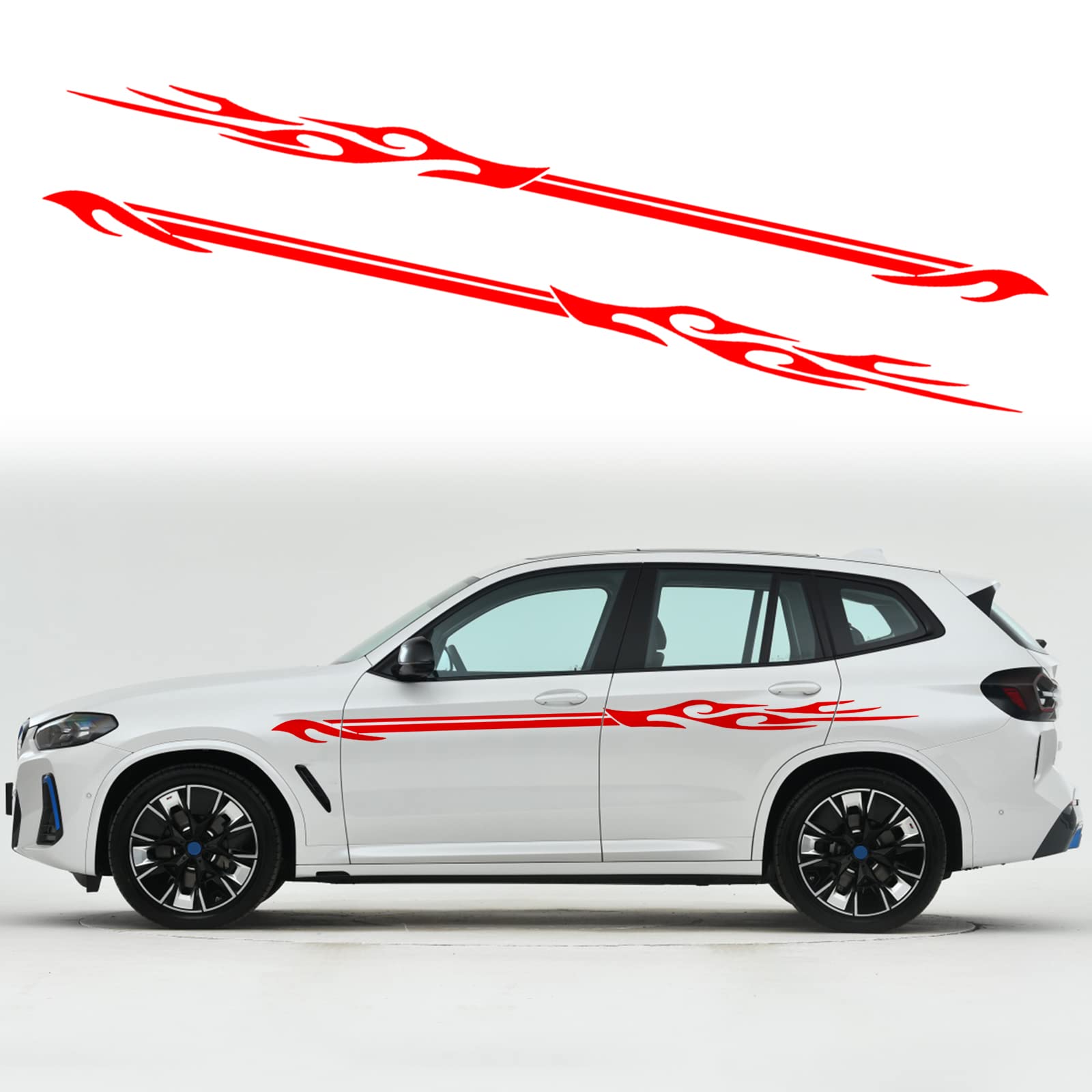 RUIANTE Sports Racing Stripe Stickers for Car Body Door Side Stripe ...