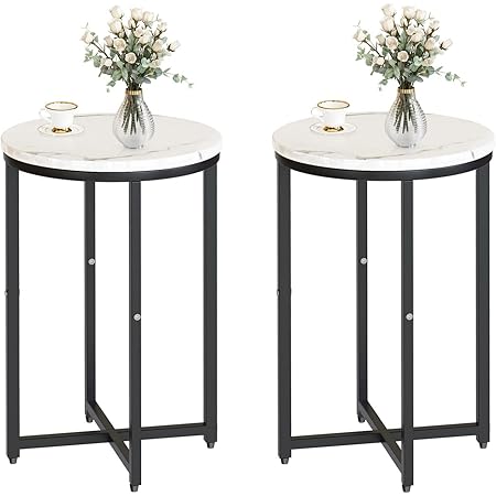Amazon.com: DKLGG Modern Gold Side Table Set of 2, Small Coffee Table ...