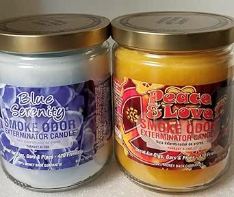 Amazon.com: Smoke Odor Exterminator 13oz Jar Candle, Blue Serenity 2 ...