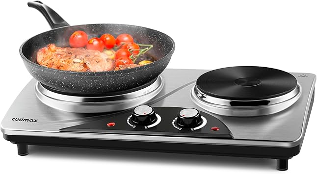 Amazon.com: CUSIMAX Double Burners, 1800W Electric Hot Plate for ...