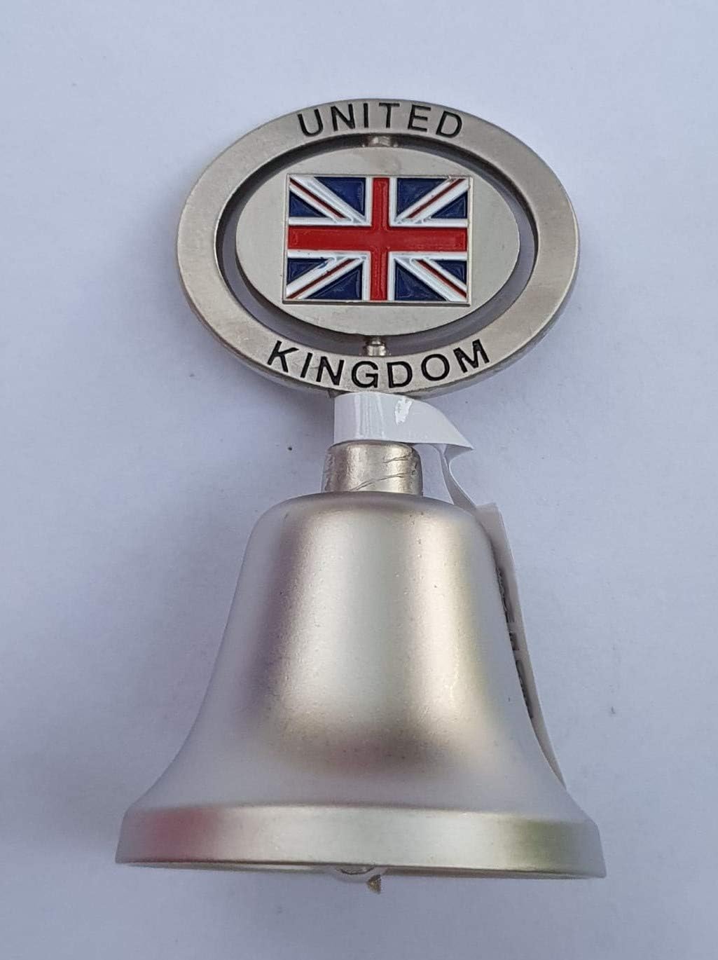 Union Jack Bell – Pewter Effect Metal Spin Bell with Union Jack ...