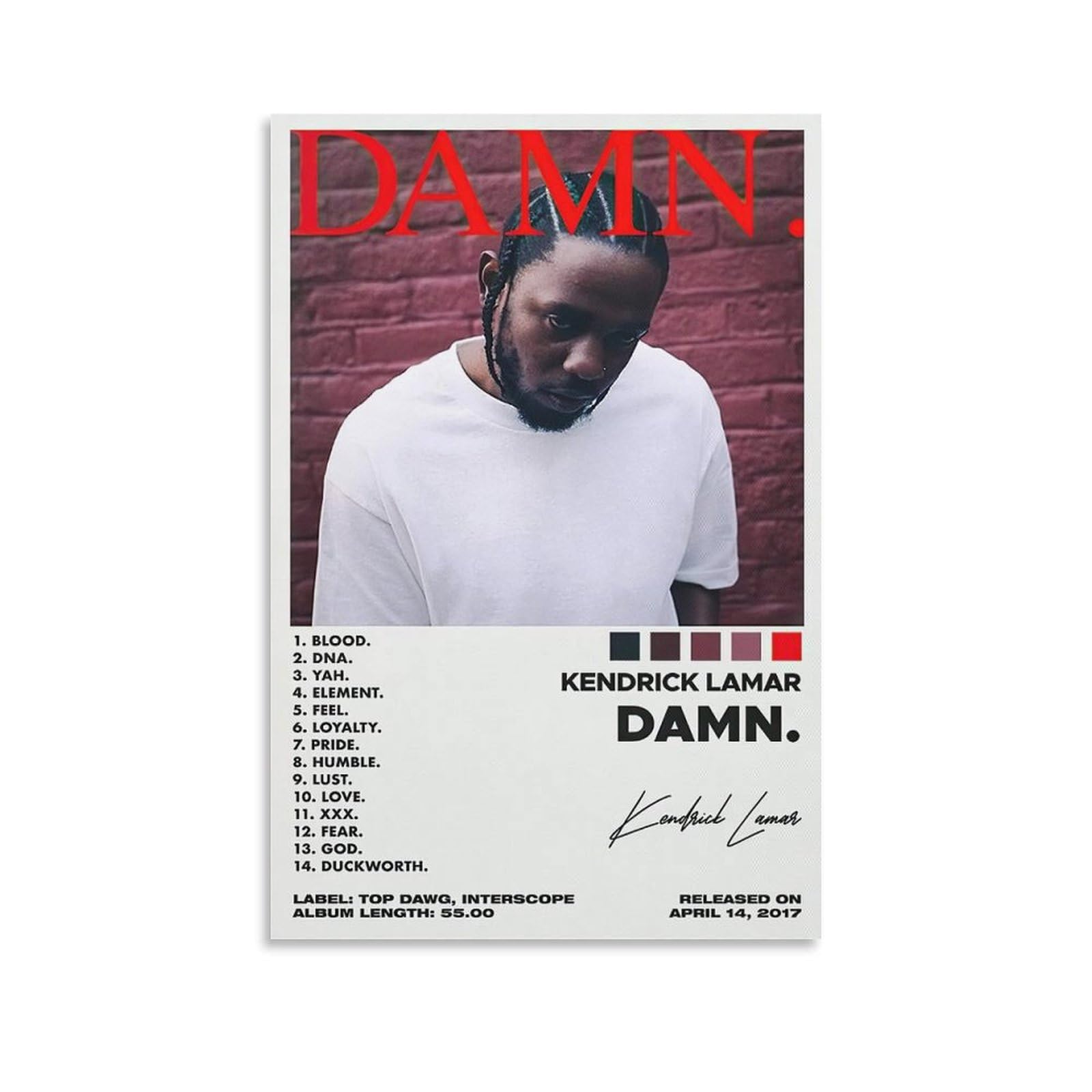 Amazon.com: Damn Rapper Music Posters Kendrick Lamar‘s Album Poster ...