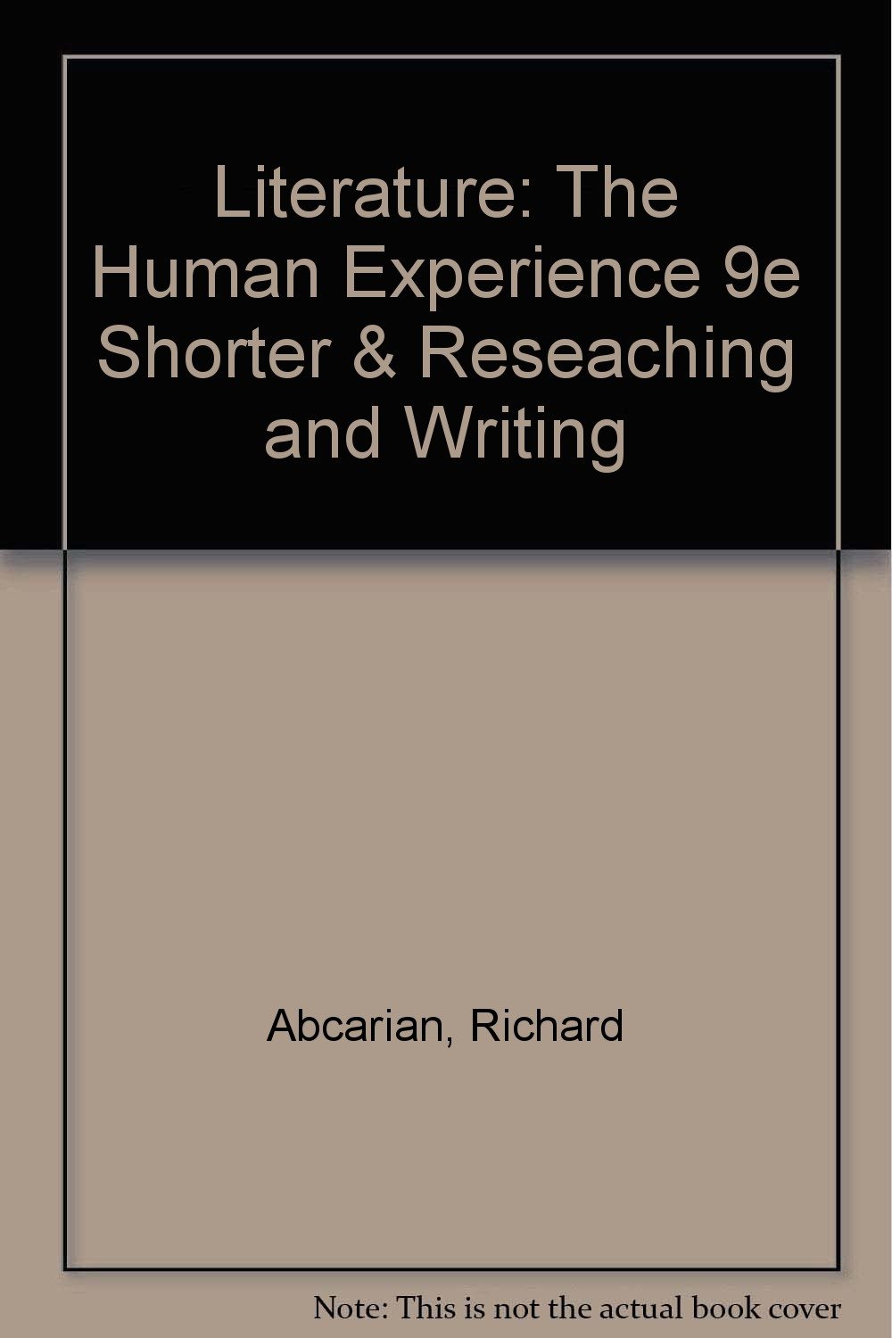 Amazon.com: Literature: The Human Experience 9e Shorter & Reseaching ...