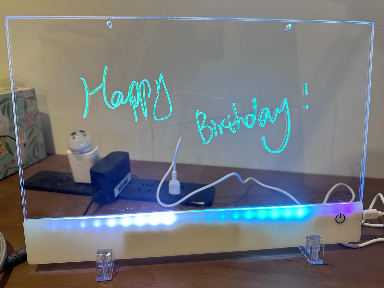 Rechargable LED Drawing Board, Led Message Board with 7 Color Markers ...