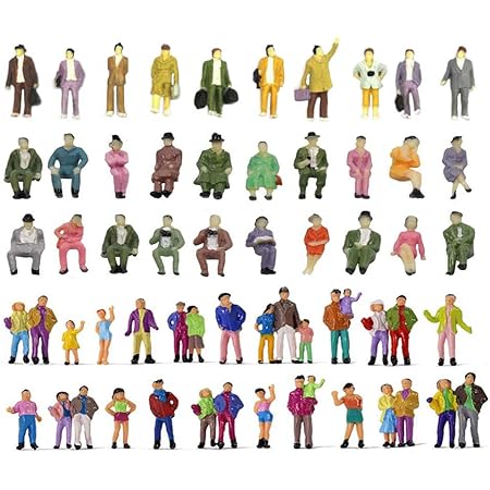 Amazon.com: Hiawbon 50 Pcs People Figurines Set Tiny Sitting and ...
