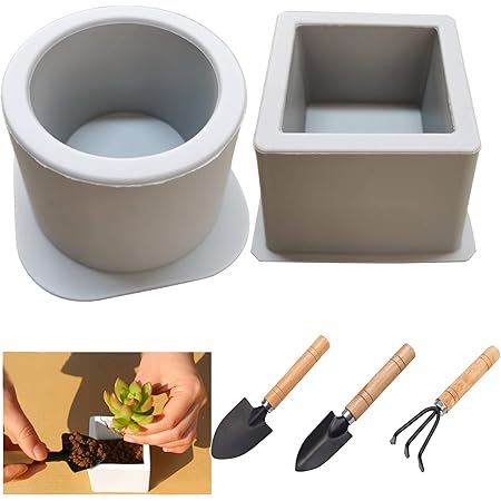 Amazon.com : Silicone Planter Molds for Concrete Succulent Pots Plaster ...